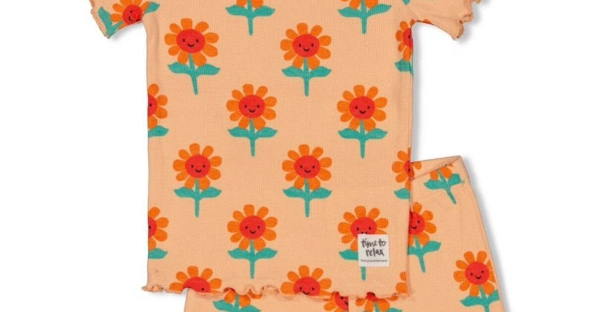 Feetje Filou Fleur - Premium Summerwear Perzik | Kindermodehuis.nl