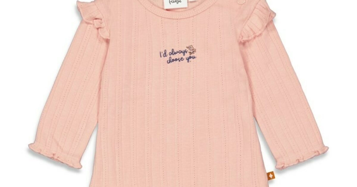 Feetje longsleeve rib - mini muse Roze | Kindermodehuis.nl